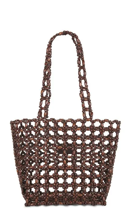 Madewell Wood Bead Tote Bag In Brown