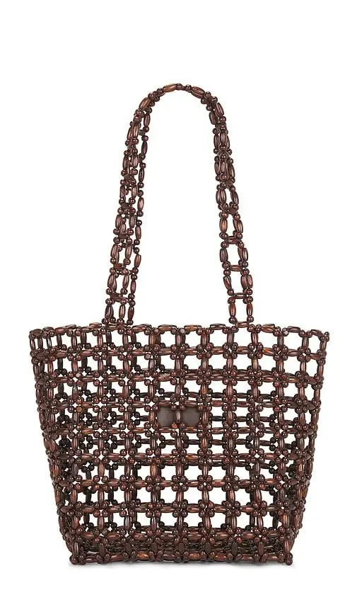 Madewell Wood Bead Tote Bag In Brown