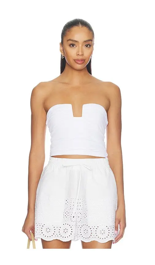 Susana Monaco Wire Gathered Tube Top In White