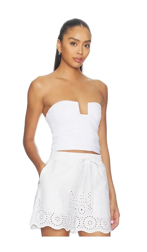 Susana Monaco Wire Gathered Tube Top In White