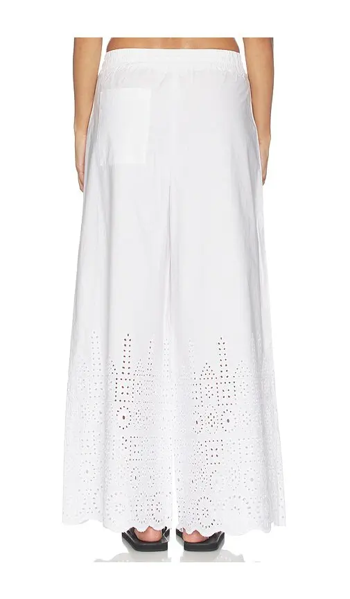 Susana Monaco Embroidered Wide Leg Pant In White