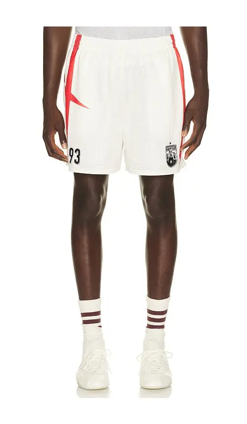 REPRESENT Printed Spike Football Shorts In White