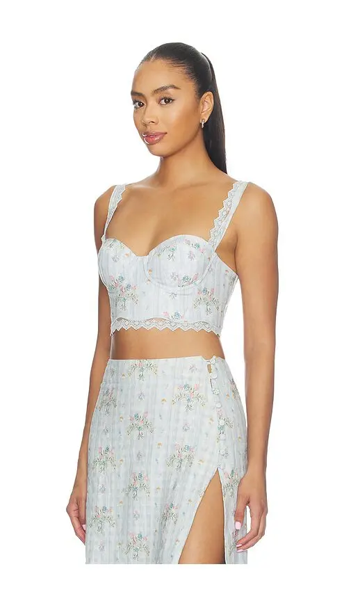 Agua Bendita Jovie Bleu Top In Blue