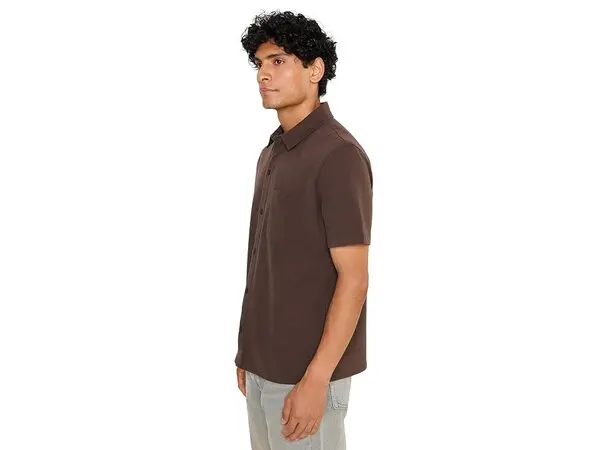 Vince Sueded Jersey Short Sleeve Button-down Clothing Midland