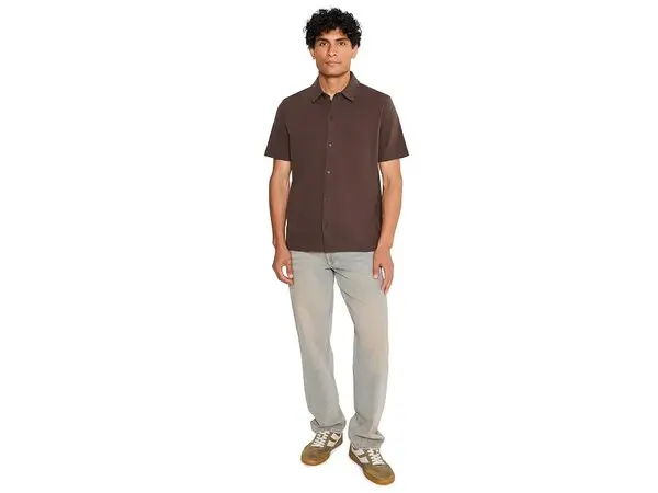 Vince Sueded Jersey Short Sleeve Button-down Clothing Midland