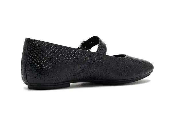 Fitflop Delicato Snake Mary Jane Flat Shoes - Black