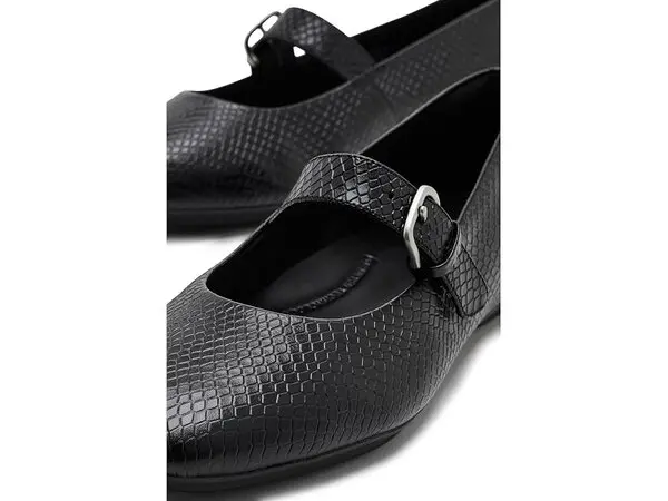 Fitflop Delicato Snake Mary Jane Flat Shoes - Black