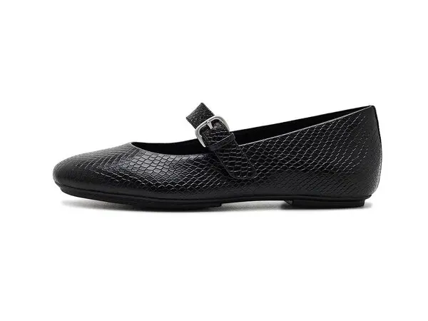 Fitflop Delicato Snake Mary Jane Flat Shoes - Black