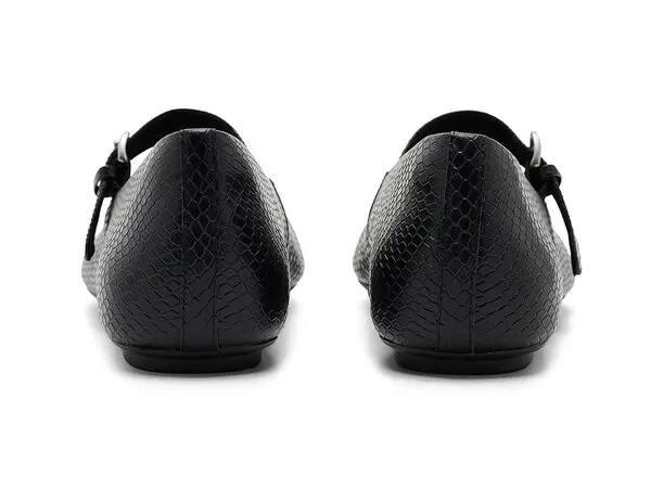 Fitflop Delicato Snake Mary Jane Flat Shoes - Black