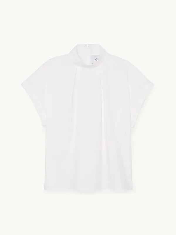 GWYN Goetz Pleat-neck Top | | Size - White