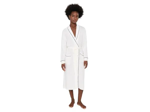 Eberjey Gisele Long Robe Pajama Sets Ivory/navy
