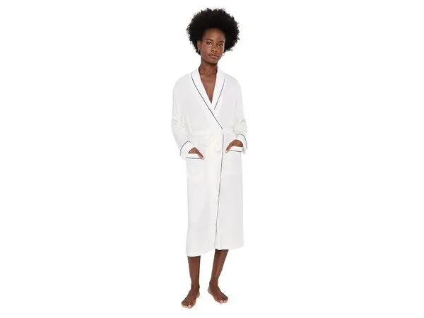 Eberjey Gisele Long Robe Pajama Sets Ivory/navy