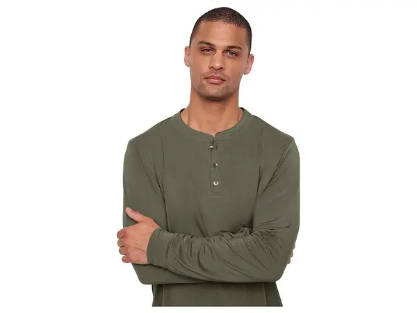Eberjey Henry The Long Pj Set Pajama Sets Eucalyptus - Olive