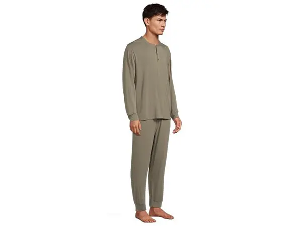 Eberjey Henry The Long Pj Set Pajama Sets Eucalyptus - Olive