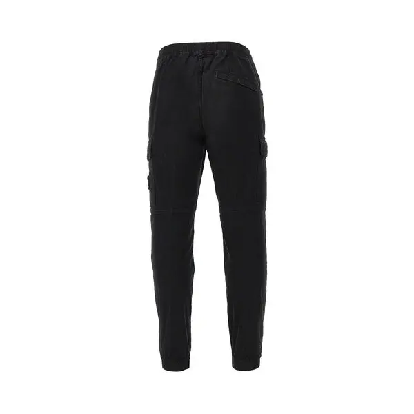 Stone Island Cotton Cargo Pants With Logo Badge - Black