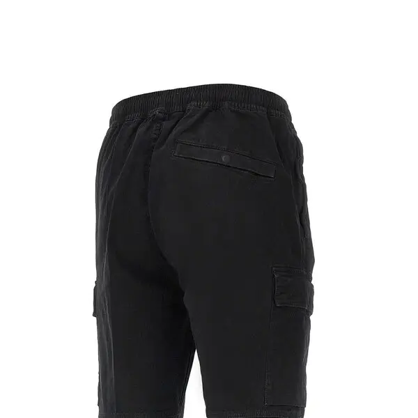 Stone Island Cotton Cargo Pants With Logo Badge - Black