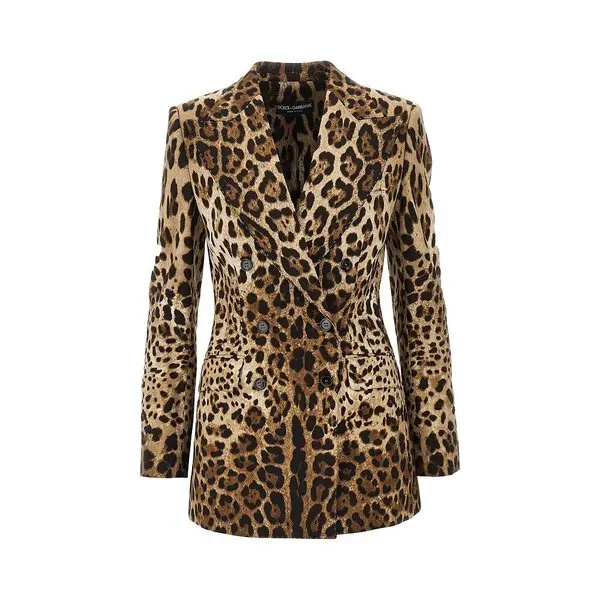 Dolce & Gabbana Double-breasted Animal Print Jacket - Multicolor