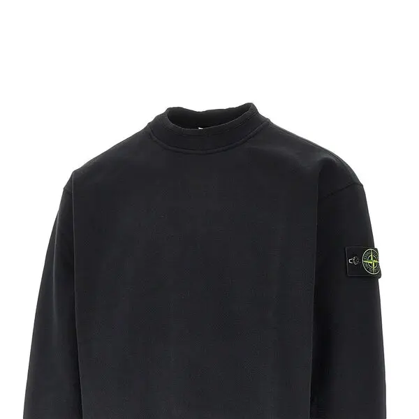 Stone Island Crewneck Cotton Sweatshirt With Logo Badge