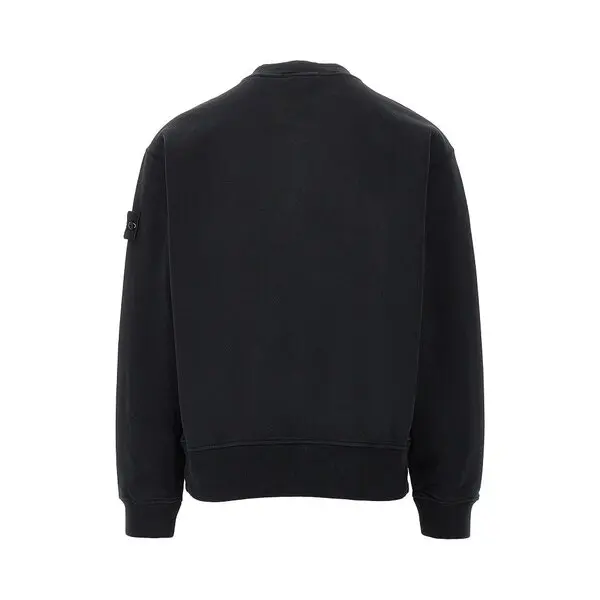 Stone Island Crewneck Cotton Sweatshirt With Logo Badge