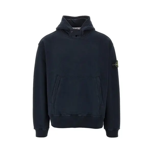 Stone Island Cotton French Terry Hoodie - Blue