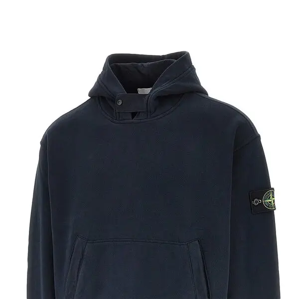 Stone Island Cotton French Terry Hoodie - Blue