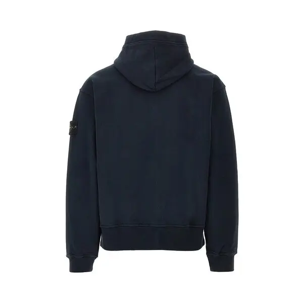 Stone Island Cotton French Terry Hoodie - Blue
