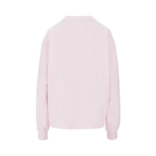 GANNI Organic Cotton Crab Print Long Sleeve T-shirt - Pink