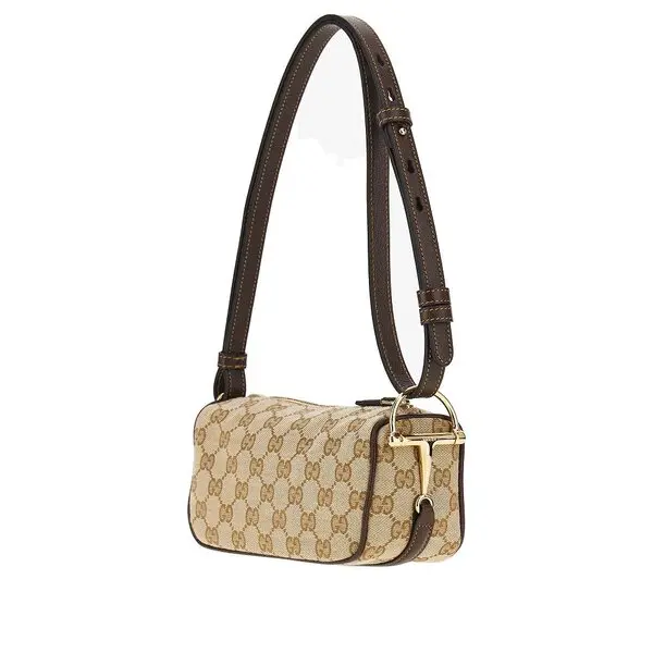 Gucci Gg Canvas Half Horsebit Mini Bag - Beige