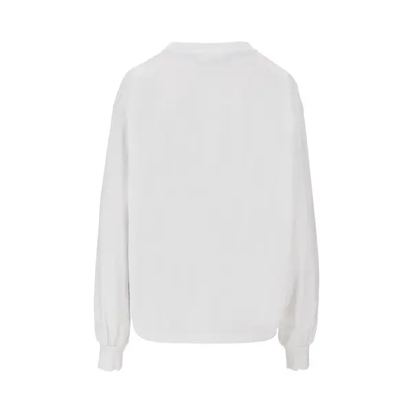 GANNI Long Sleeve Cotton Strawberry Print T-shirt - White