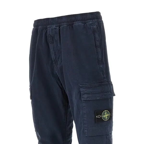 Stone Island Cotton Cargo Pants With Logo Badge