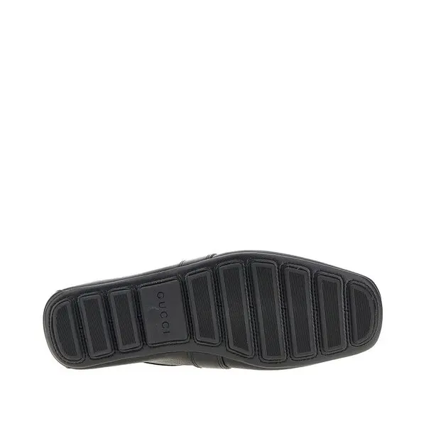 Gucci Grained Leather Loafers With Double G Detail