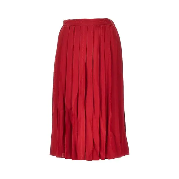 Gucci Jacquard Silk Midi Skirt - Red