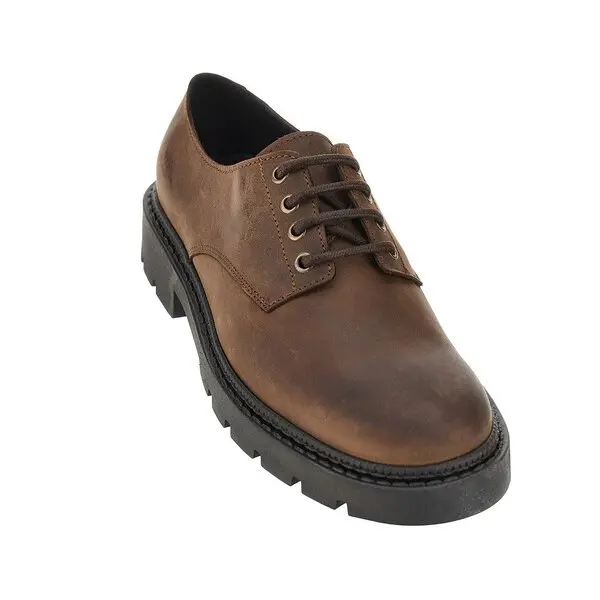 BIANCO Leather Lace-up Shoes With Vintage Effect