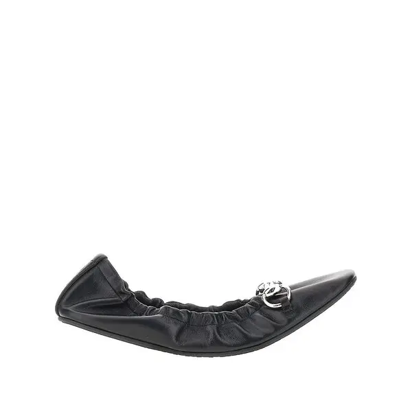 Gucci Prima Leather Ballerinas With Horsebit - Black