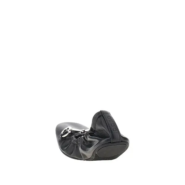Gucci Prima Leather Ballerinas With Horsebit - Black