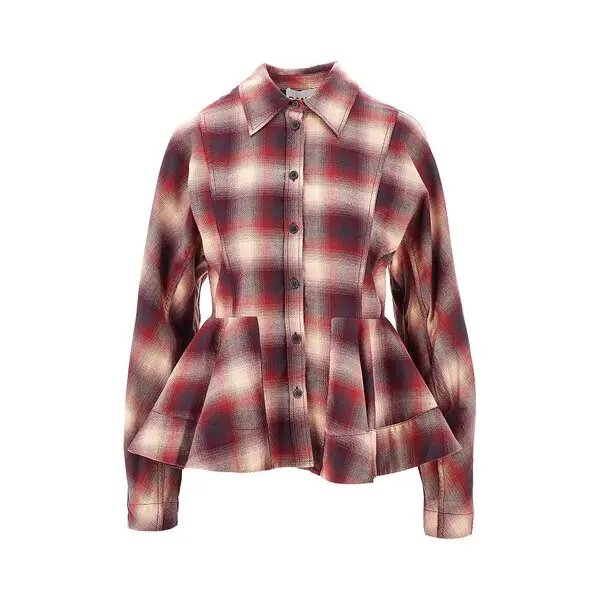 GANNI Cotton Flannel Check Shirt - Multicolor