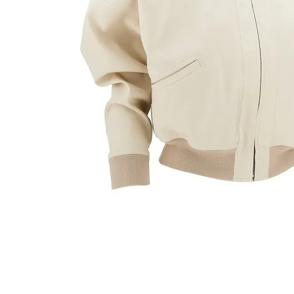 Gucci Oversized Shoulders Cotton Bomber Jacket - Beige