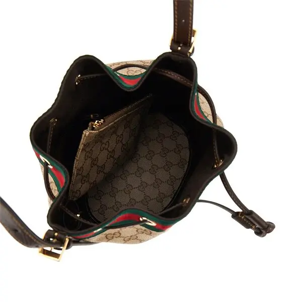 Gucci Coated Gg Fabric Mini Bucket Bag - Beige