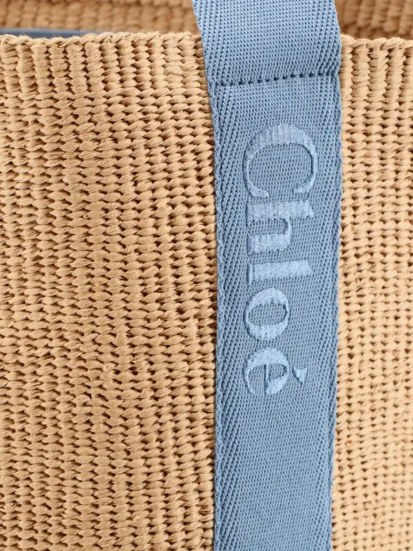 Chloé Woody Raffia Shoulder Bag - Beige