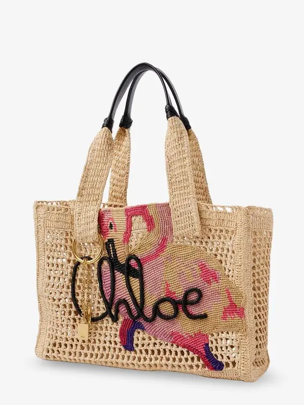 Chloé East/west Summer Banana Raffia Shoulder Bag