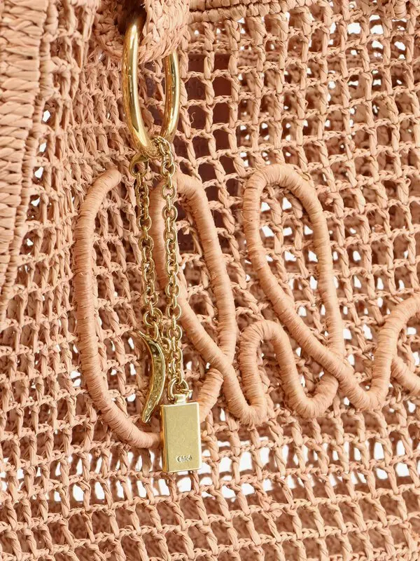 Chloé Eastwest Summer Banana Raffia Shoulder Bag