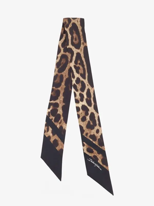 Dolce & Gabbana Silk Bandeau With Animal Print