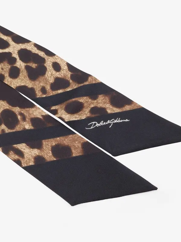 Dolce & Gabbana Silk Bandeau With Animal Print