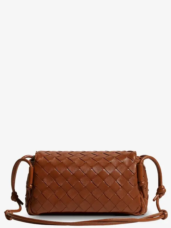 Bottega Veneta Notturno Clutch Bag With Leather Shoulder Strap - Brown