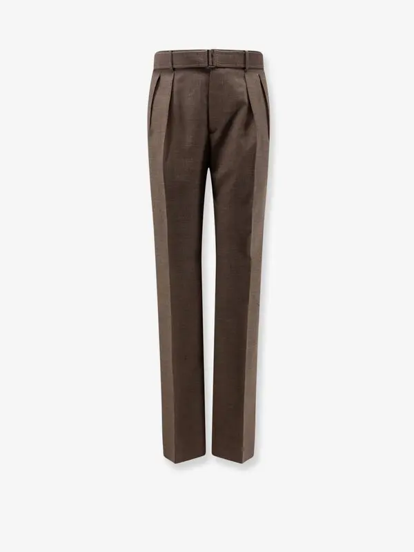 Tagliatore Nevil Virgin Wool Trousers With Belt