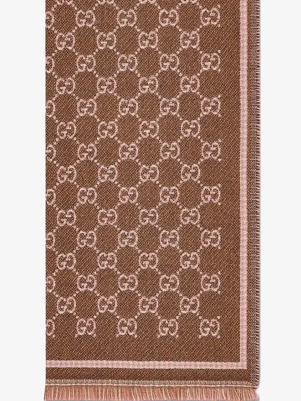 Gucci Wool Scarf With Gg Motif
