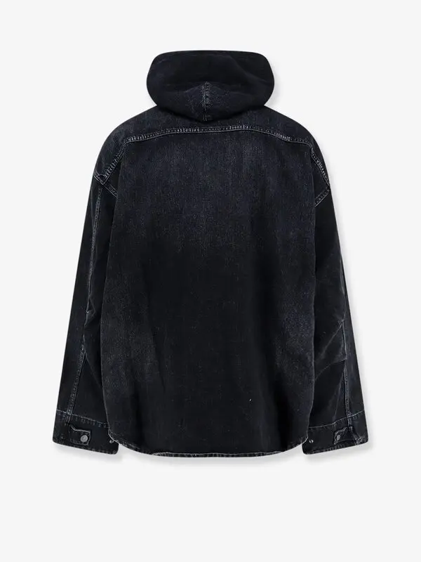 Balenciaga Denim Jacket With Embroidered Logo On The Front