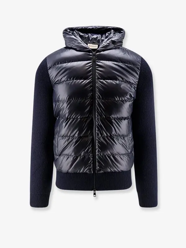 Moncler Down Jacket With Virgin Wool Inserts