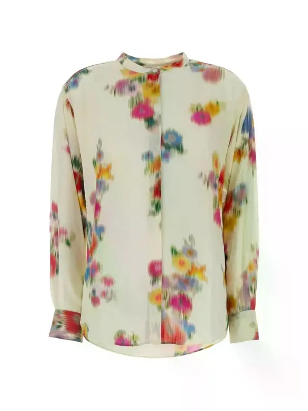 MARANT ETOILE Floral Print Band Collar Shirt