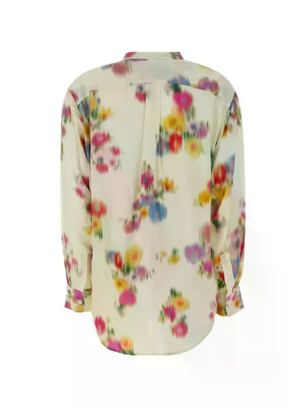 MARANT ETOILE Floral Print Band Collar Shirt